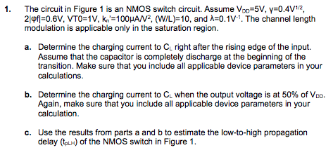 Solved 1. The circuit in Figure 1 is an NMOS switch circuit. | Chegg.com