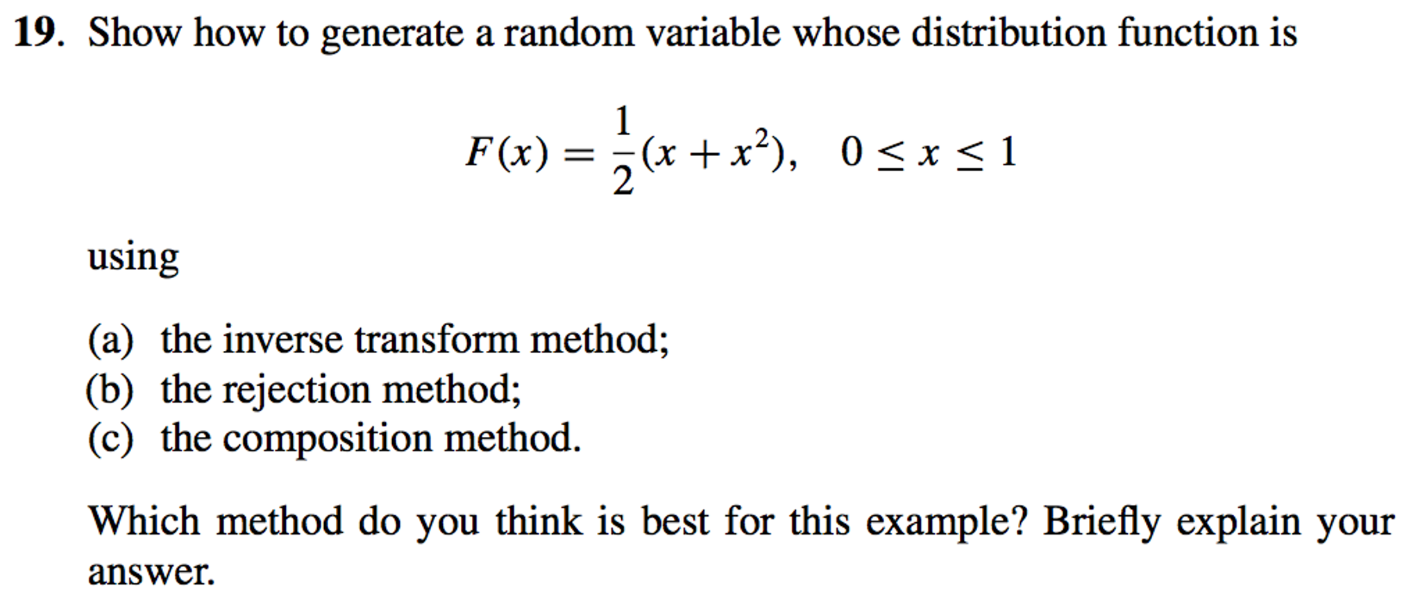 Show how to generate a random variable whose | Chegg.com