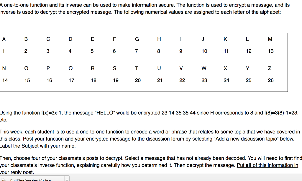 Solved A one-to-one function and its inverse can be used to | Chegg.com