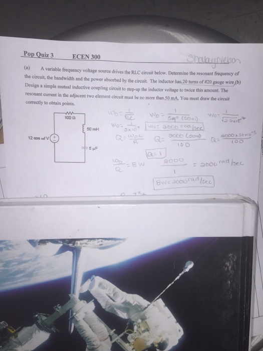 Solved A variable frequency voltage source drives the RLC | Chegg.com