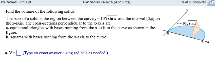 Solved Find the volume of the following solids. The base of | Chegg.com