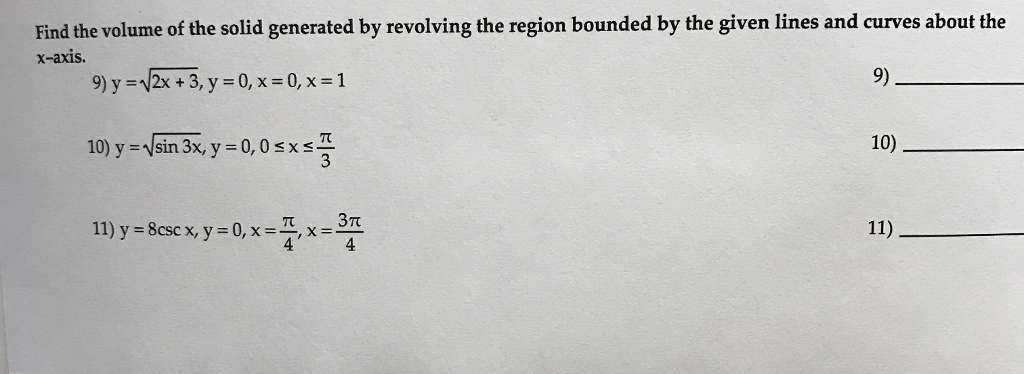 Solved Find The Volume Of The Described Solid The Solid