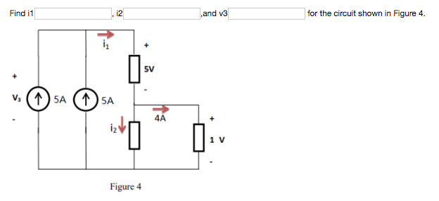 Solved Find i1 i2 V3 for the circuit shown in Figure 4. 5V | Chegg.com