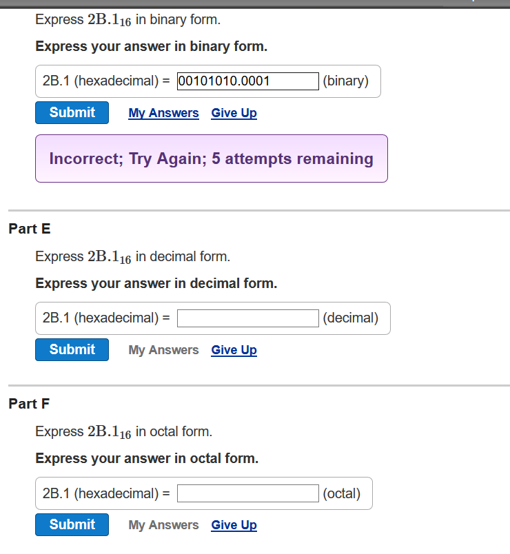 Solved Express 2B.116 in binary form Express your answer in | Chegg.com