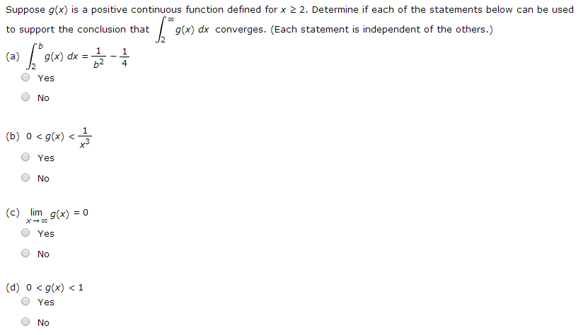 Solved Suppose g(x) is a positive continuous function | Chegg.com