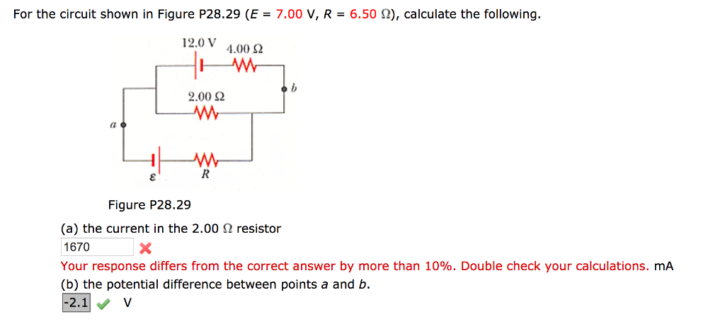 Solved For the circuit shown in Figure P28.29 (E = 7.00 V, R | Chegg.com