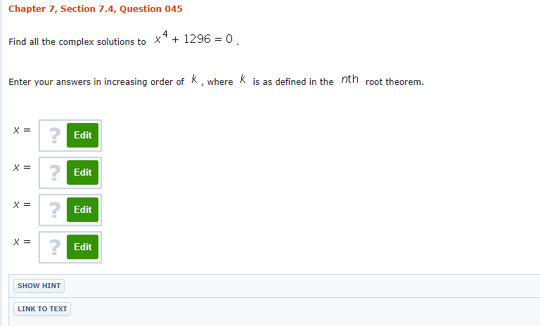 Solved Chapter 7, Section 7.4, Question 045 | Find all the | Chegg.com