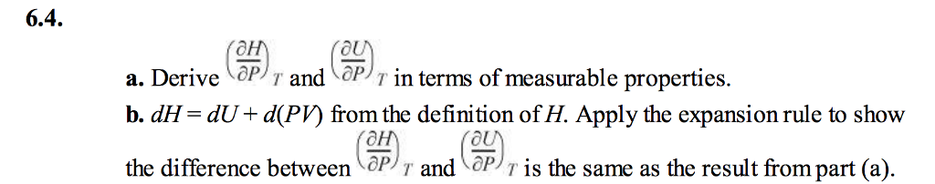 Solved 6.4. a. Derive (ap) 1 and ap)T in terms of measurable | Chegg.com