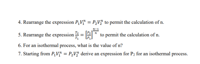 Solved 4. Rearrange the expression PV P2V2 to permit the | Chegg.com