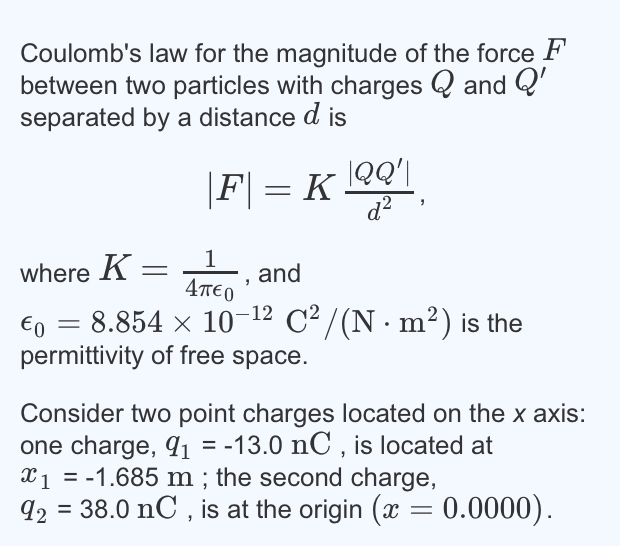 Solved Coulomb's law for the magnitude of the force F | Chegg.com