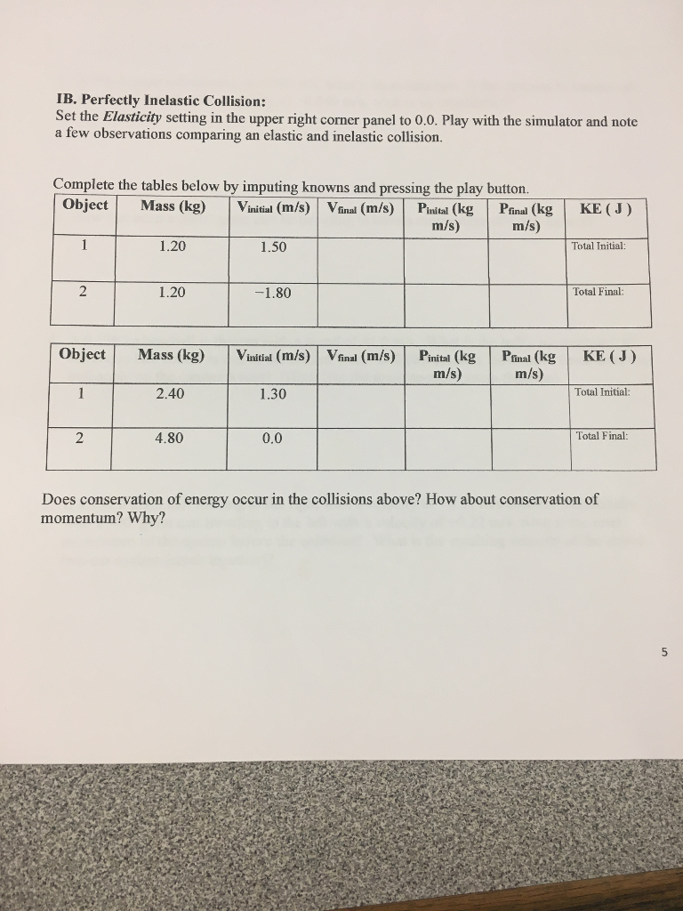 Solved I am using a PHET collision simulator ====> | Chegg.com