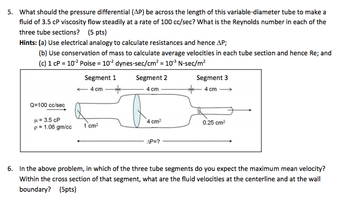 What should the pressure differential (delta P) be | Chegg.com