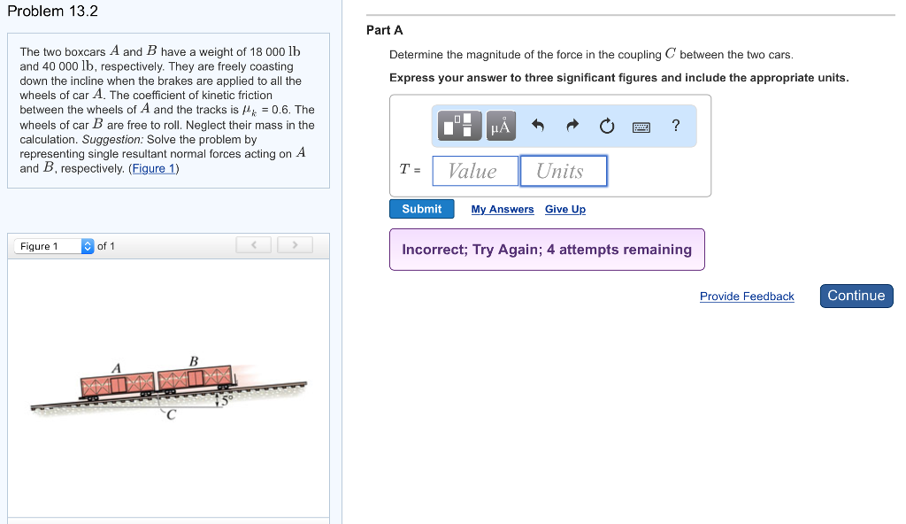 Solved Problem 13.2 Part A The two boxcars A and B have a | Chegg.com