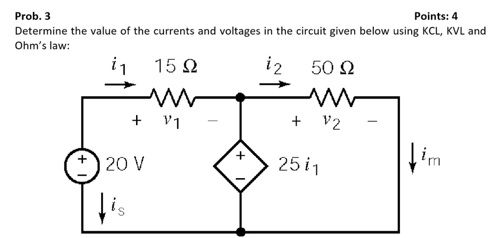 Solved Determine the value of the currents and voltages | Chegg.com