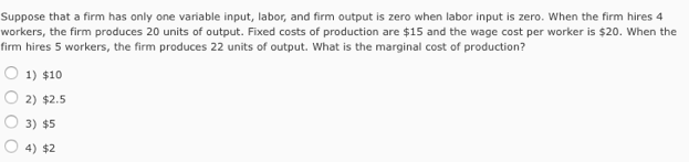 Solved Suppose that a firm has only one variable input, | Chegg.com