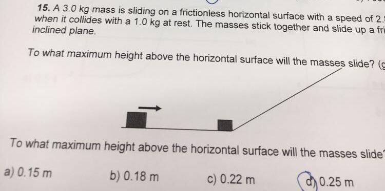 Solved a 3kg mass is sliding on a fricctionless horizontal | Chegg.com
