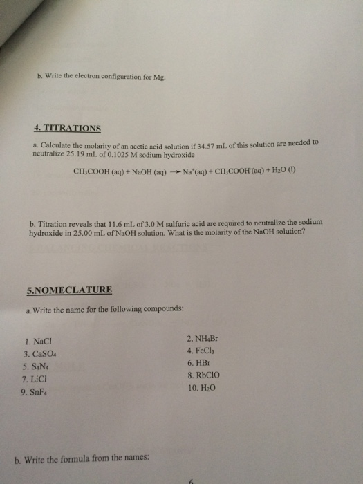 Solved Hi guys I have a chemistry test that will be similar | Chegg.com