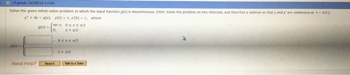Solved Solve the given initial-value problem in which the | Chegg.com