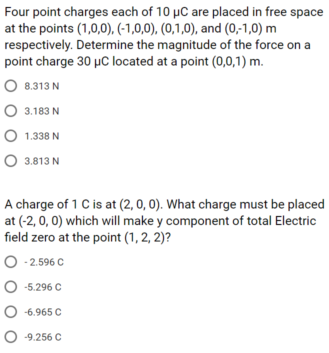 Solved Four point charges each of 10 are placed in free | Chegg.com