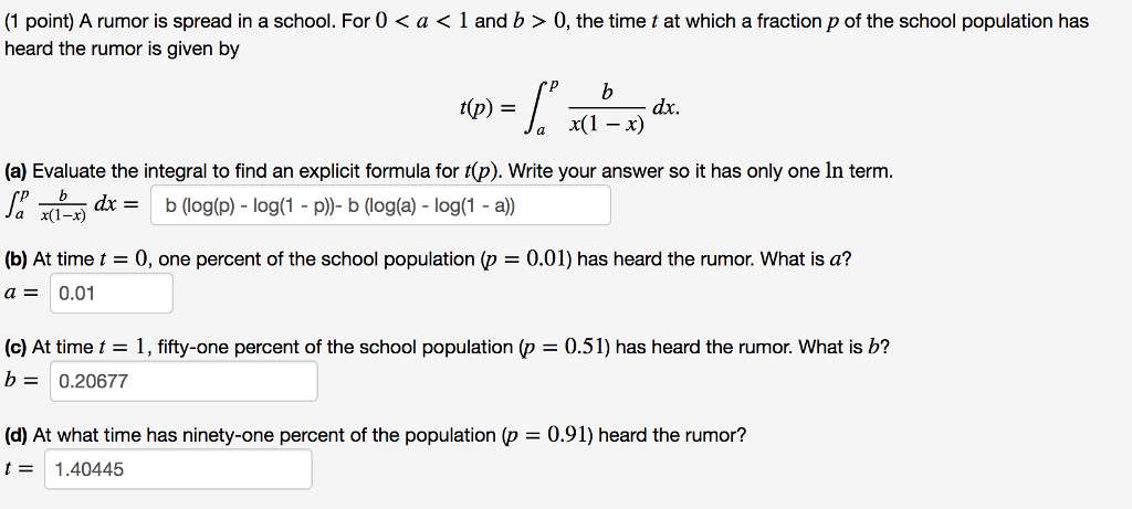 Solved A rumor is spread in a school. For 0