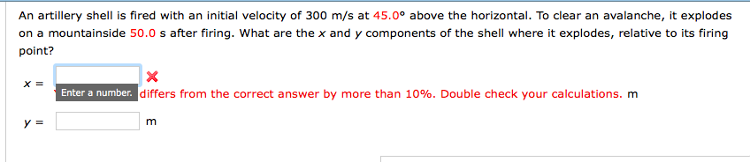 Solved An artillery shell is fired with an initial velocity | Chegg.com