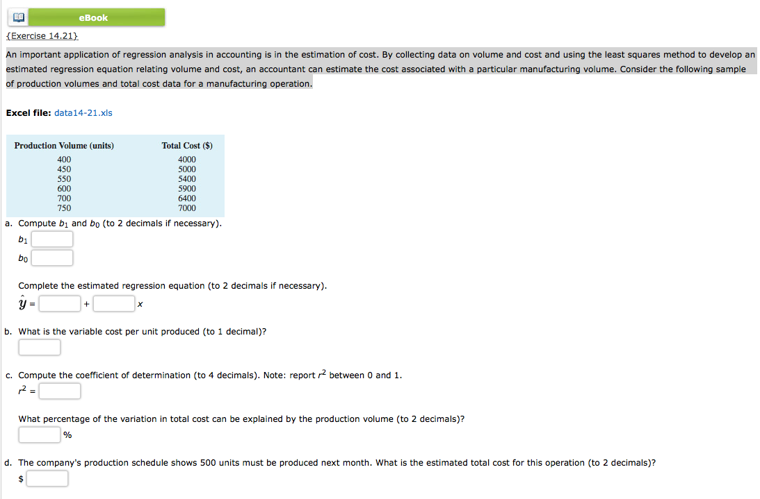 Solved Ebook An Important Application Of Regression Analysis