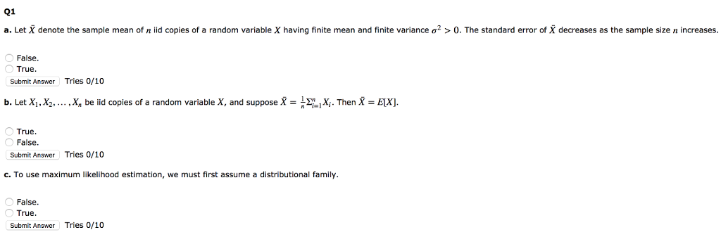 Solved 21 a. Let X denote the sample mean of n iid copies of | Chegg.com