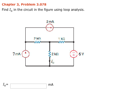 Solved Chapter 3, Problem 3.078 Find Io in the circuit in | Chegg.com