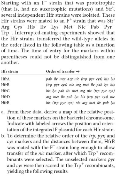 Starting with an F- strain that was prototrophic | Chegg.com