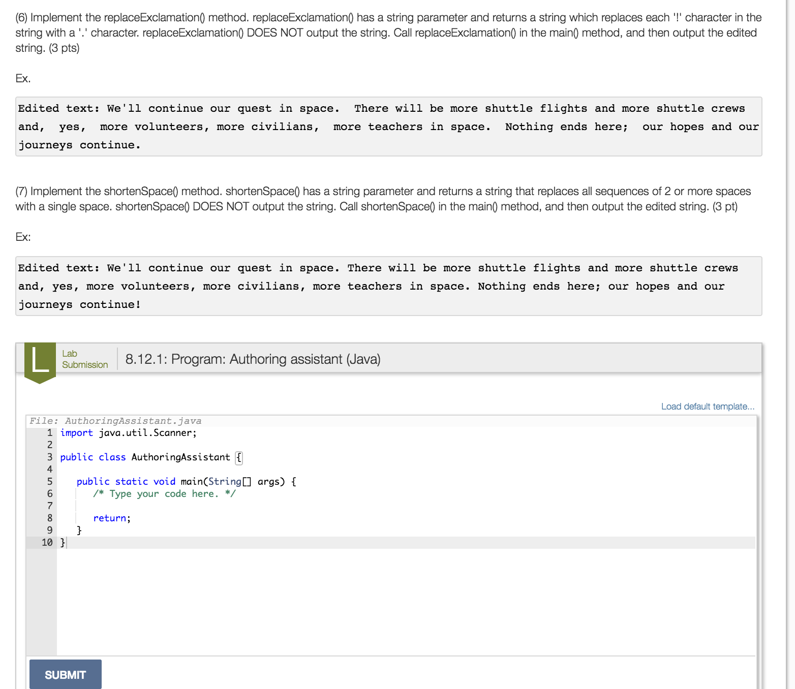 Solved 8.12.1: Program: Authoring assistant (Java) | Chegg.com