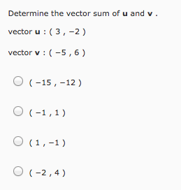 Solved Determine the vector difference of u and v. vector u | Chegg.com