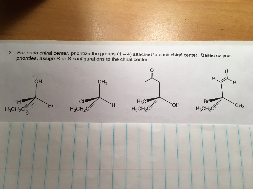 Solved For each chiral center, prioritize the groups (1 - 4) | Chegg.com