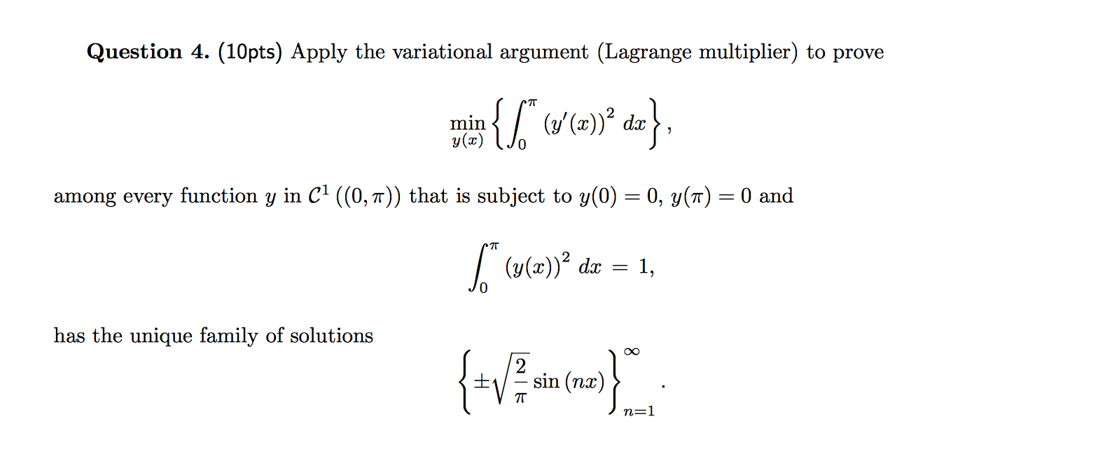Calculus of Variations. To gain points, you must | Chegg.com