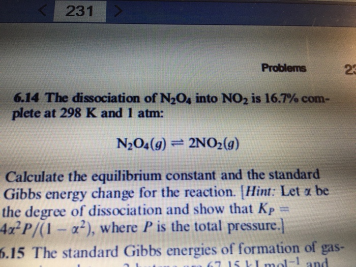 Solved The dissociation of N2O4 into NO2 is 16.7% complete | Chegg.com