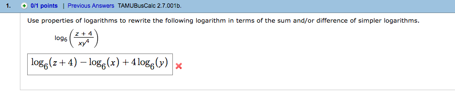 Solved Use properties of logarithms to rewrite the following | Chegg.com