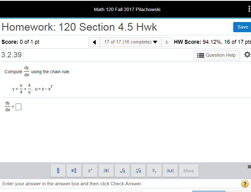 Solved Math 120 Fall 2017 Pilachowski Homework: 120 Section | Chegg.com