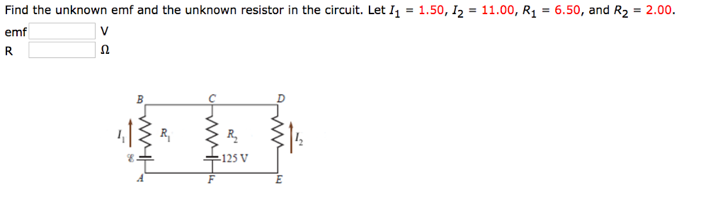 Solved Find the unknown emf and the unknown resistor in the | Chegg.com