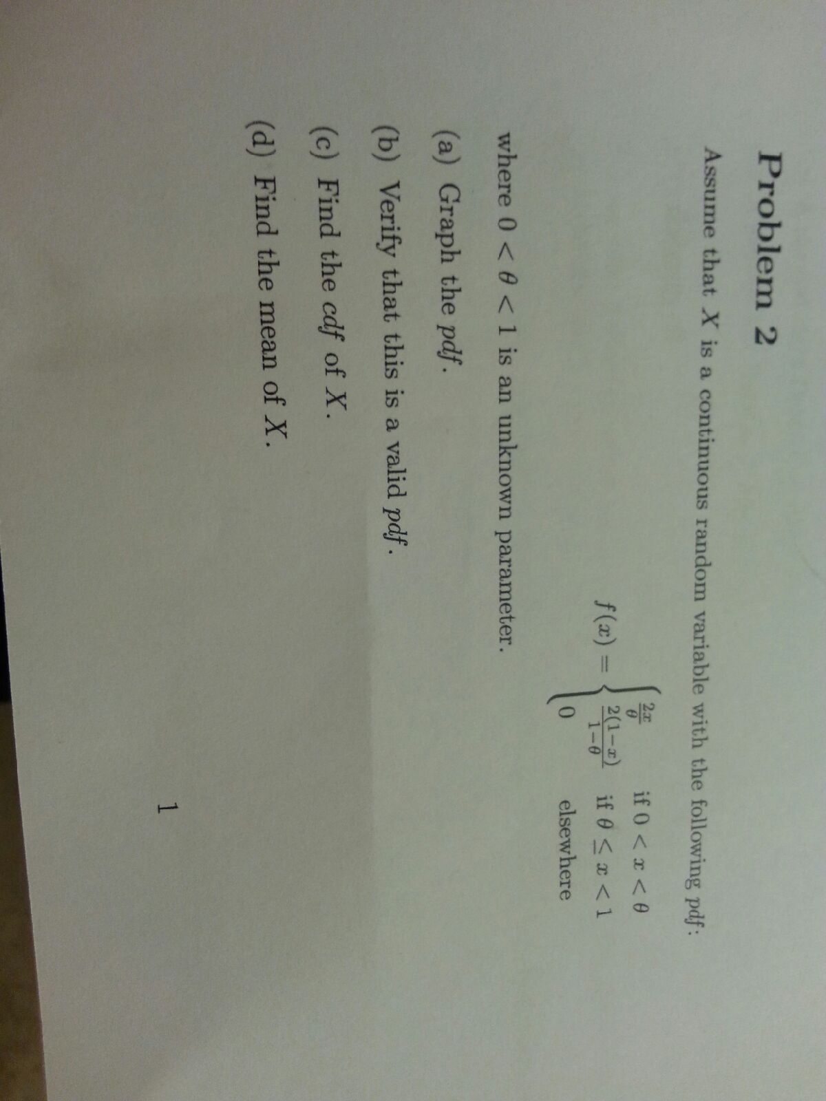 Solved Assume that X is a continuous random variable with | Chegg.com