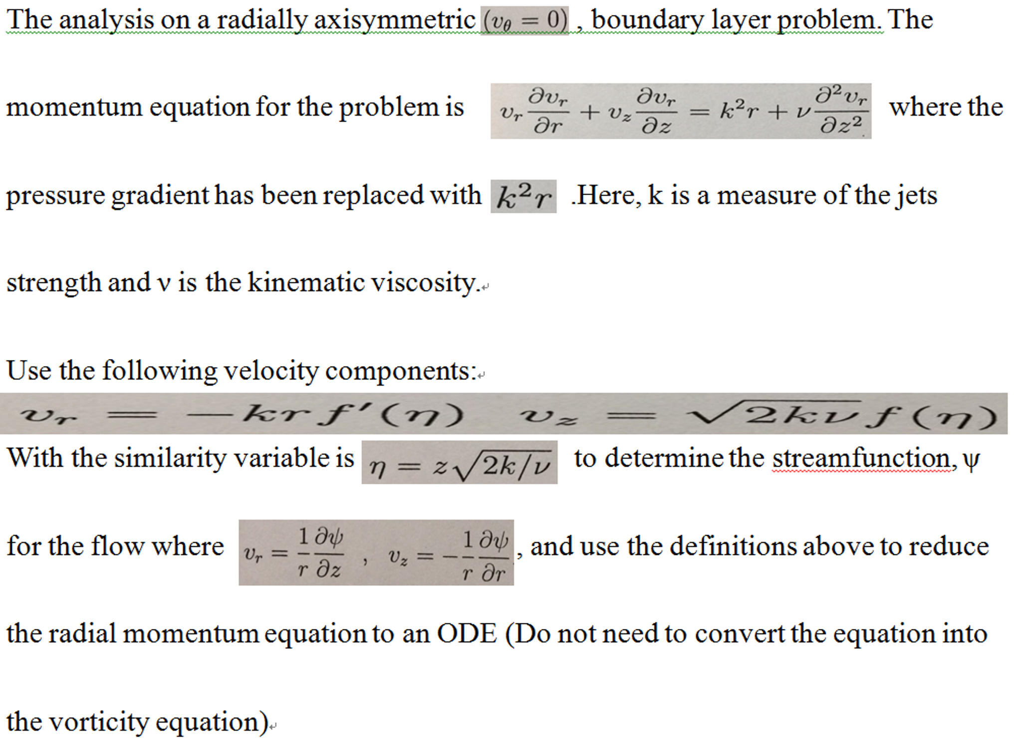 The analysis on a radially axisymmetric (v_theta = | Chegg.com