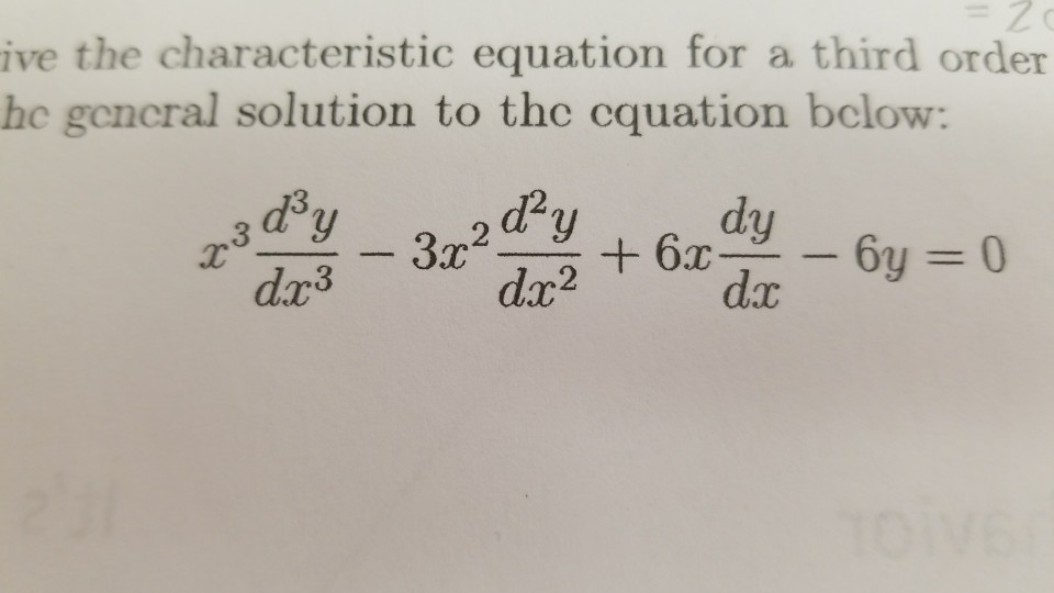 Solved ive the characteristic equation for a third order he | Chegg.com