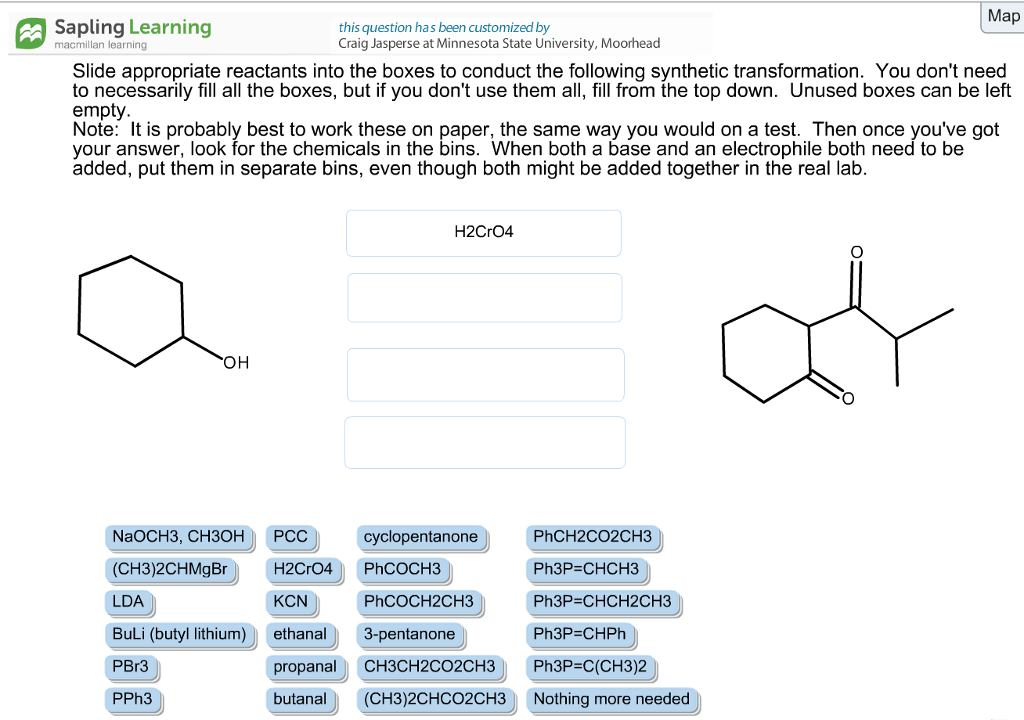 Solved Slide appropriate reactants into the boxes to conduct | Chegg.com