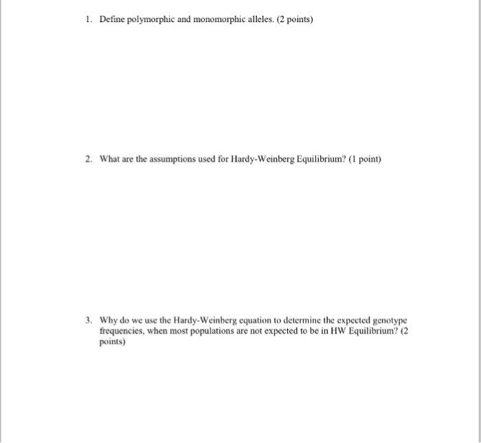 Solved Define polymorphic and monomorphic alleles. What are | Chegg.com Solved Define polymorphic and monomorphic alleles. What are | Chegg.com