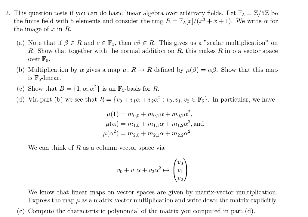 Solved This question tests if you can do basic linear | Chegg.com