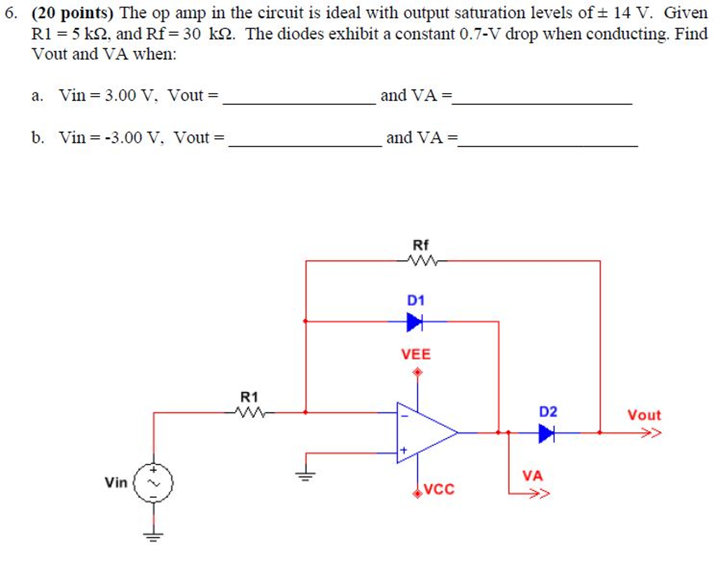Solved The op amp in the circuit is ideal with output | Chegg.com