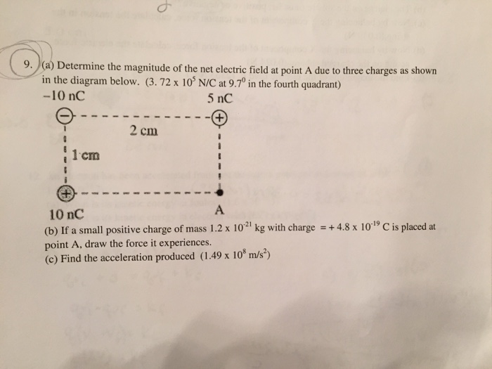 Solved (a) Determine the magnitude of the net electric field | Chegg.com