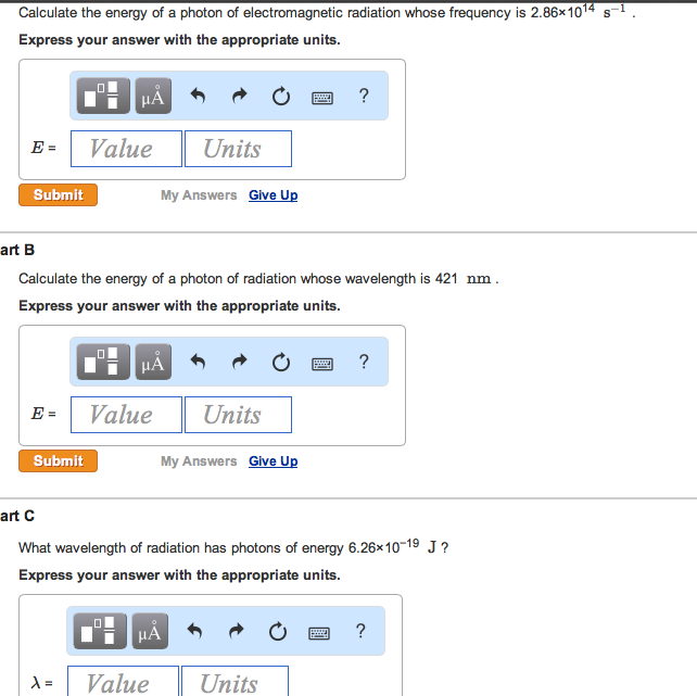 Solved Calculate the energy of a photon of electromagnetic | Chegg.com