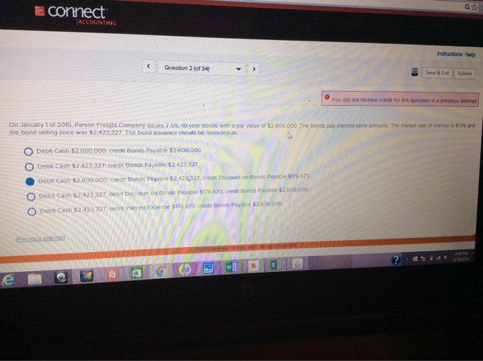 Solved Econnect ACCOUNTING instructions help Question 2 (of | Chegg.com