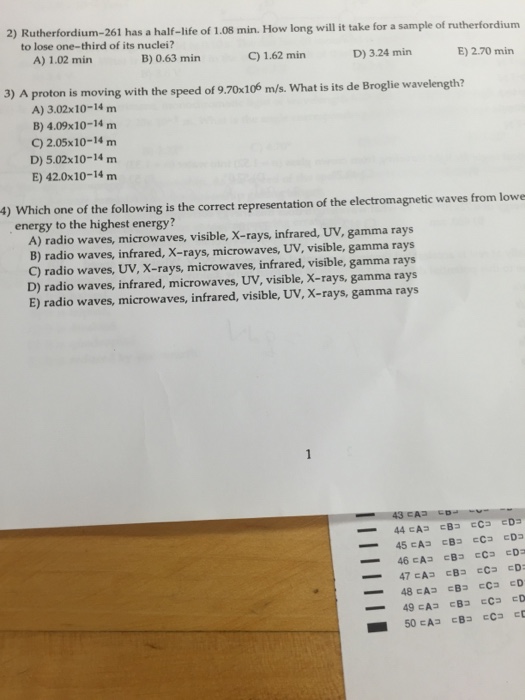 Solved Rutherfordium-261 has a half-life of 1.08 min. How | Chegg.com