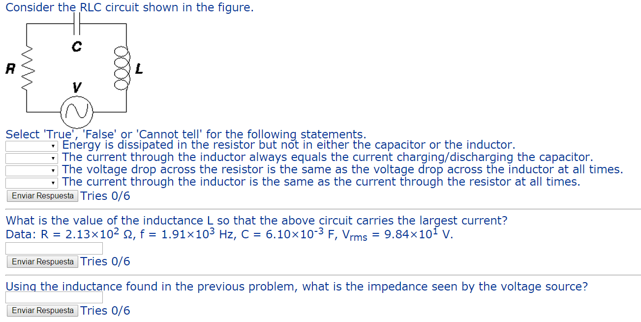 Solved Consider the RLC circuit shown in the figure. Select | Chegg.com