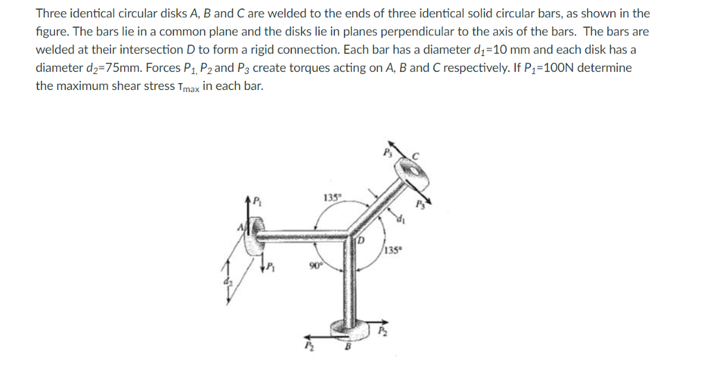 Solved Three identical circular disks A, B and C are welded | Chegg.com